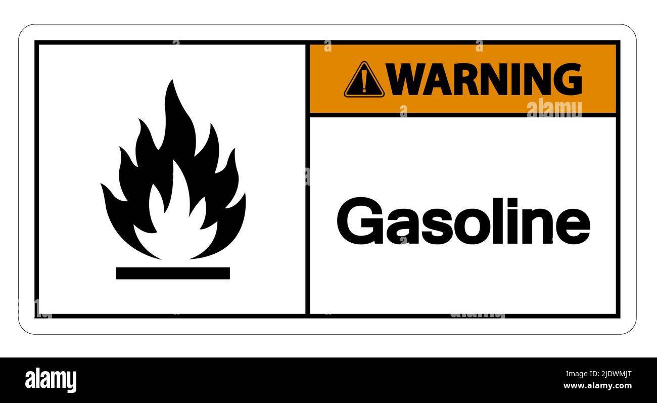 Warning Gasoline Symbol Sign On White Background Stock Vector Image ...