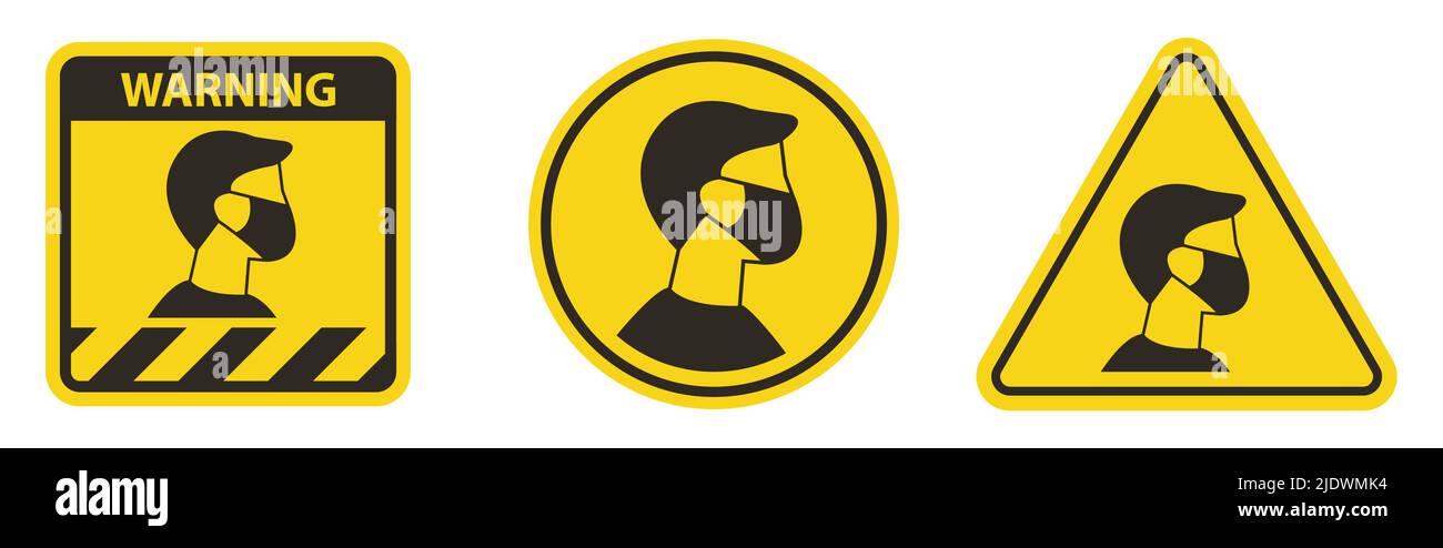 Caution For Your Safety And Others Mask At All Times Stock Vector Image ...