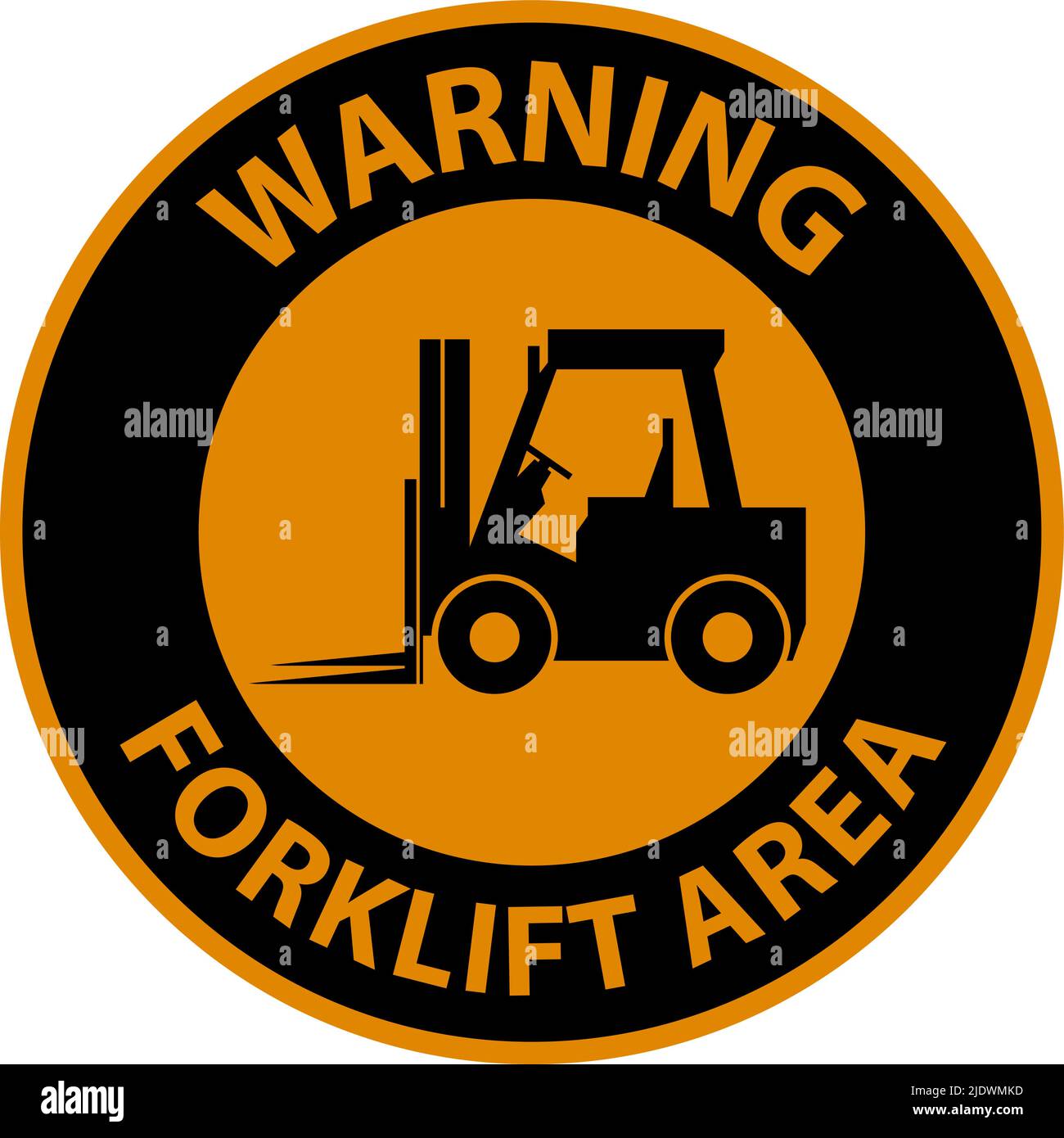 2-Way Warning Forklift Area Sign On White Background Stock Vector Image ...