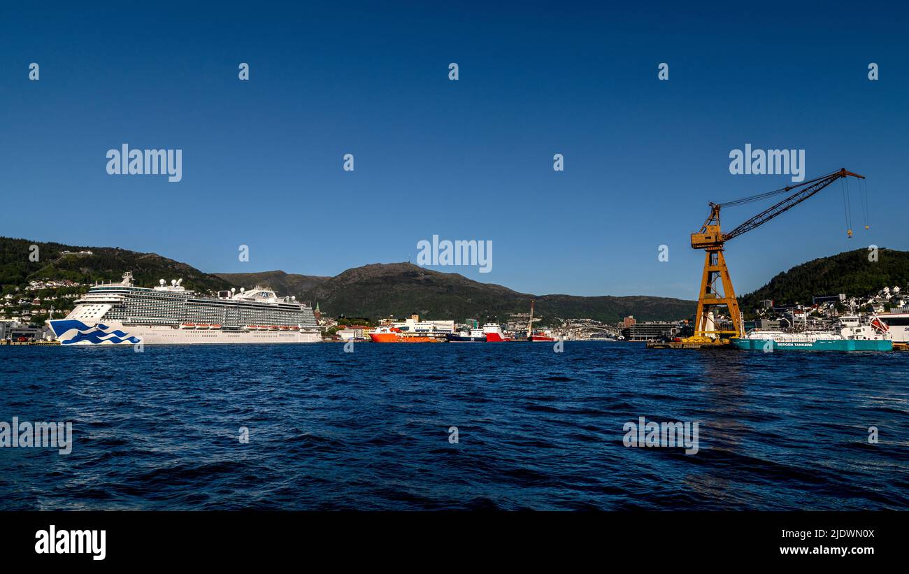 Cruise ship Sky Princess departing from Jekteviken terminal in port of ...