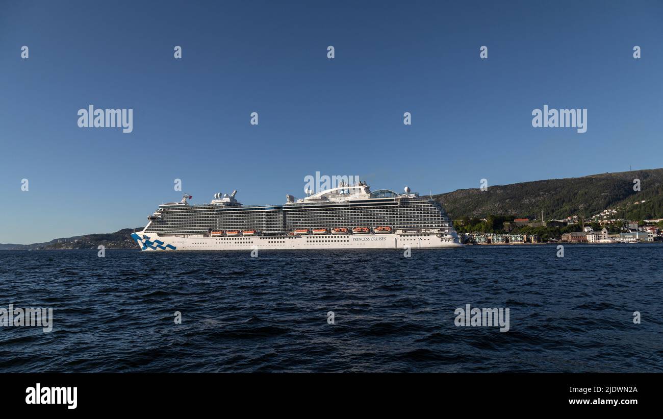 Cruise ship Sky Princess departing from Jekteviken terminal in port of ...