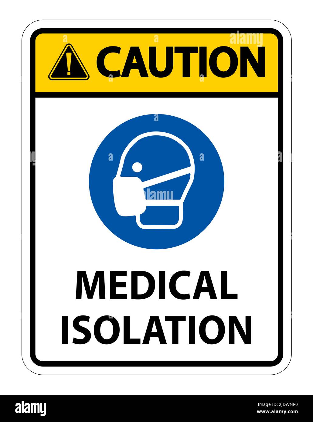 Caution Medical Isolation Sign Isolate On White Background,Vector ...