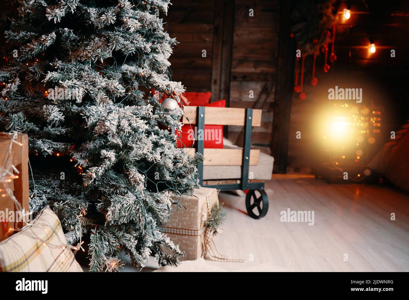 Christmas decorations in photo studio Stock Photo - Alamy