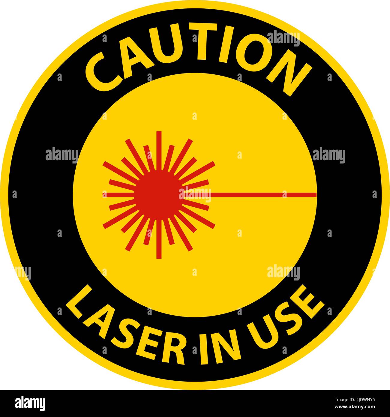 Caution Laser In Use Symbol Sign On White Background Stock Vector Image ...