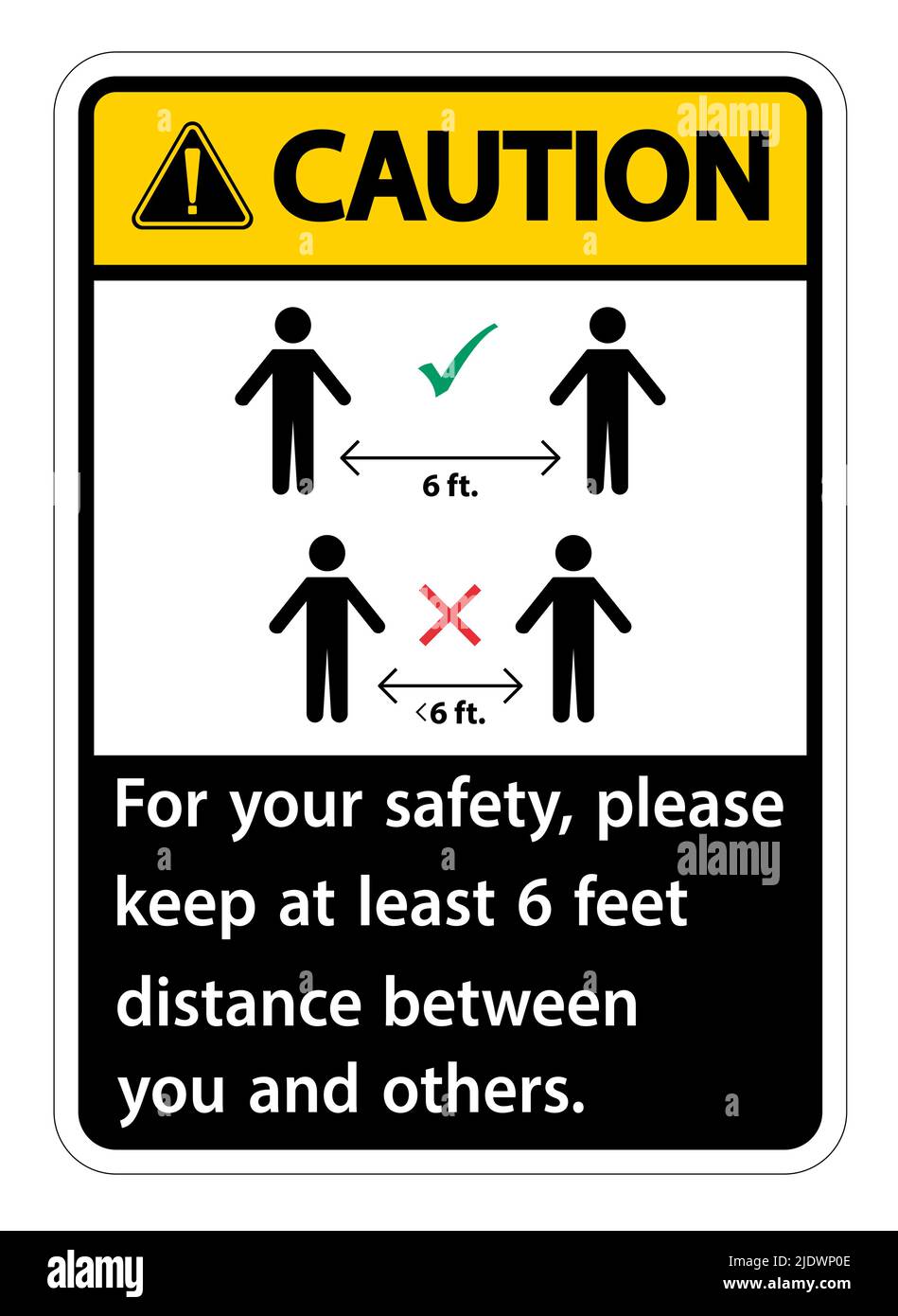 Caution Keep 6 Feet Distance,For your safety,please keep at least 6 ...