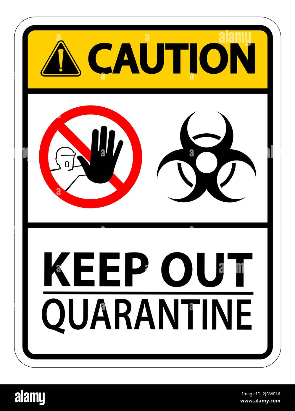Caution Keep Out Quarantine Sign Isolated On White Background,Vector Illustration EPS.10 Stock ...