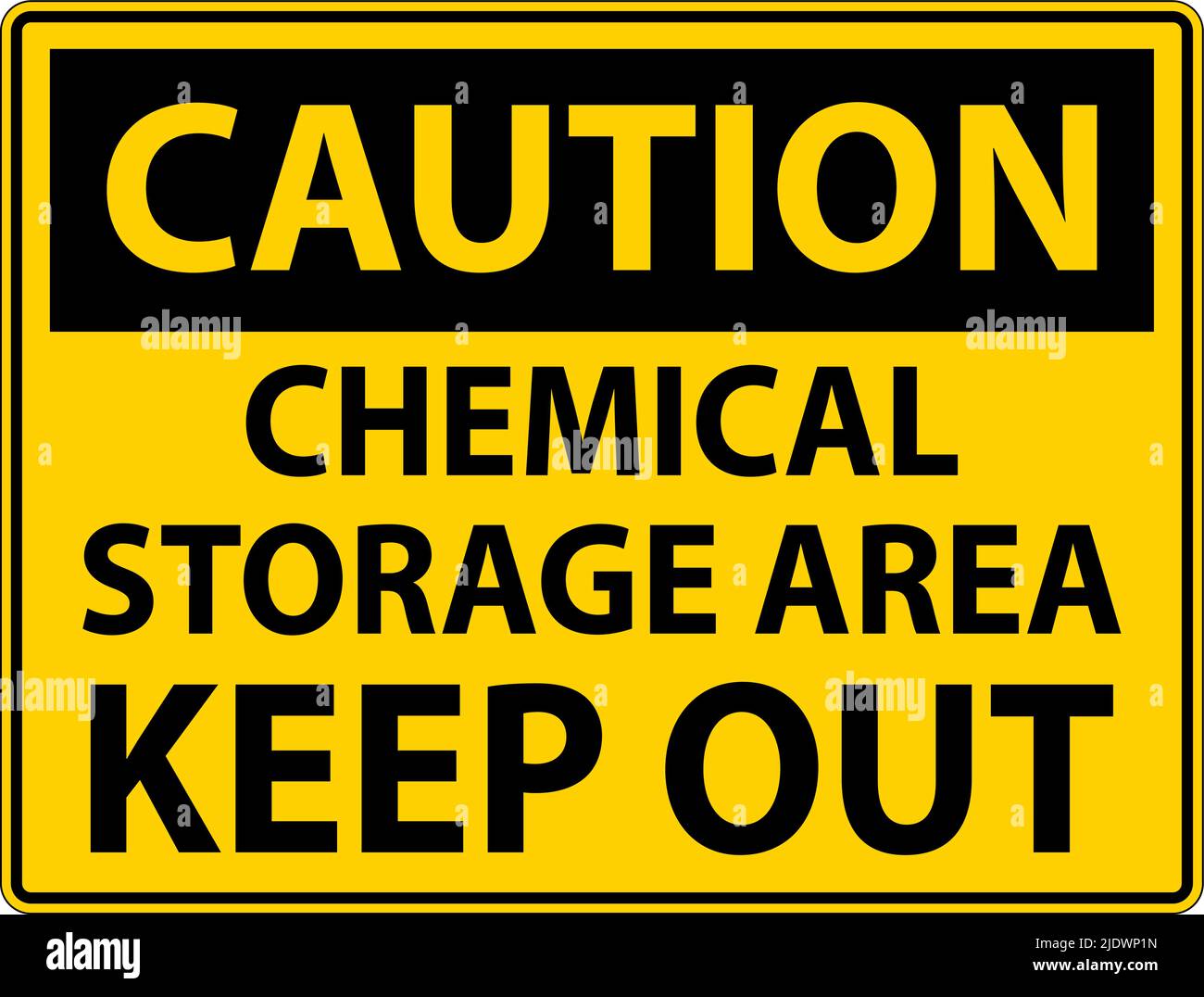 Caution Label Chemical Storage Area Keep Out Sign Stock Vector Image ...