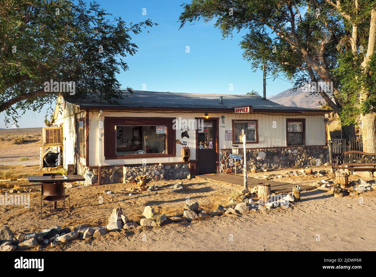Olancha, USA - 06.06.2016: Main office building of Rustic Motel in ...