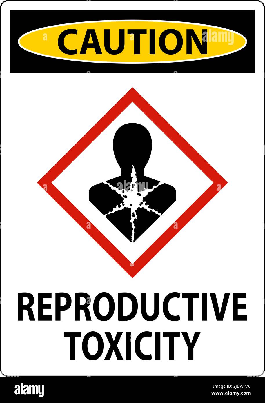 Caution Reproductive Toxicity GHS Sign On White Background Stock Vector ...