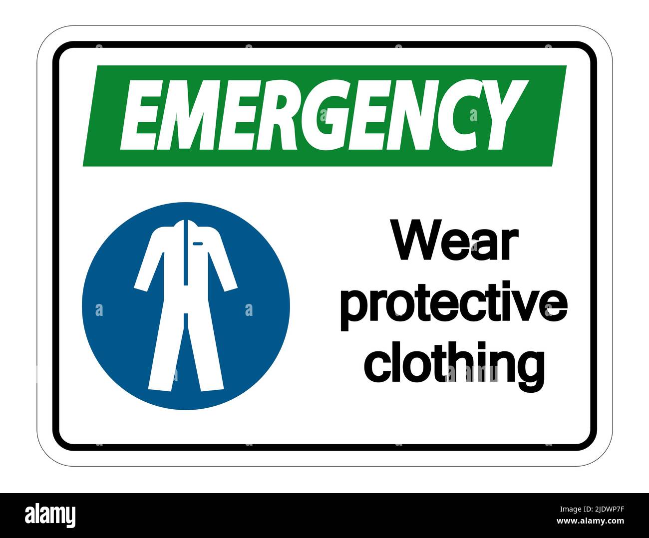 Emergency Wear protective clothing sign on white background,vector ...