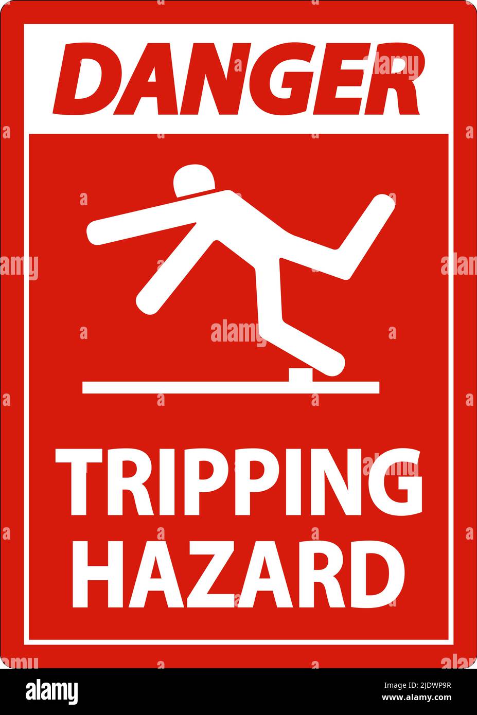 Danger Tripping Hazard Sign On White Background Stock Vector Image ...