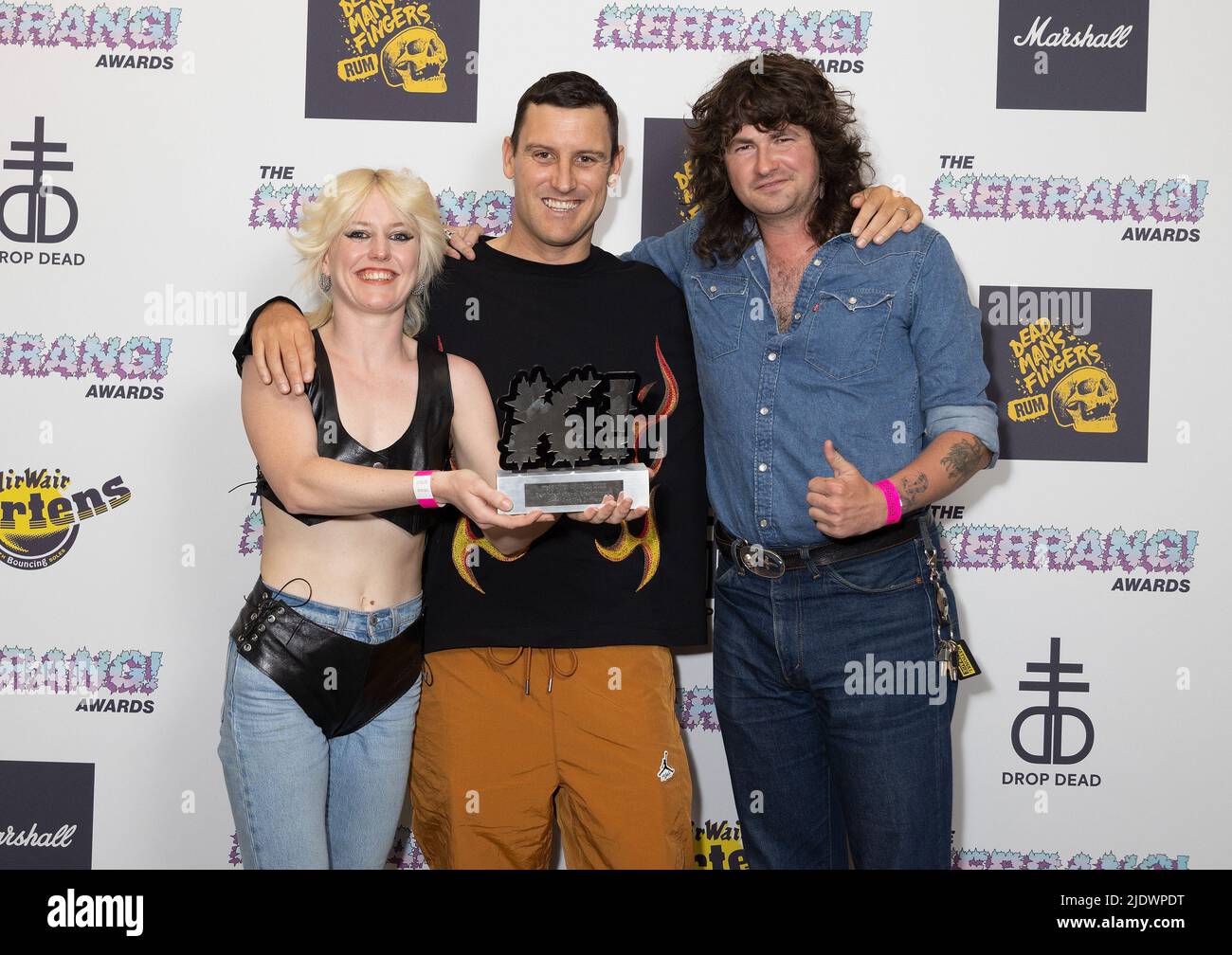 Amy Taylor and Declan Wehrtens of Amyl and the Sniffers, with award ...