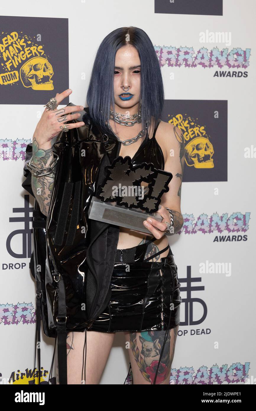 Mimi Barks wins the Disrupter Award during the Kerrang! Awards 2022 ...