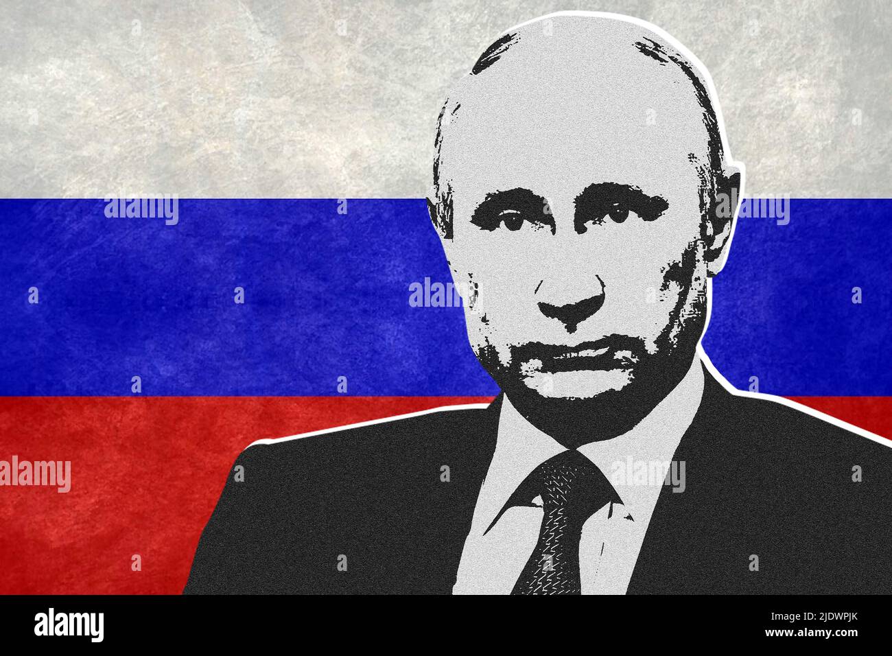 Vladimir Putin and Russia flag Stock Photo - Alamy