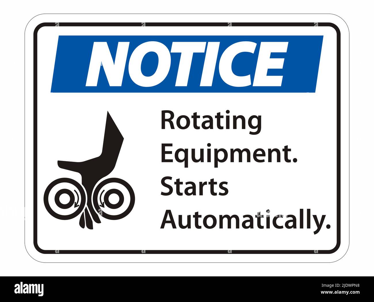 Rotating Equipment.Starts Automatically Symbol Sign Isolate on White ...