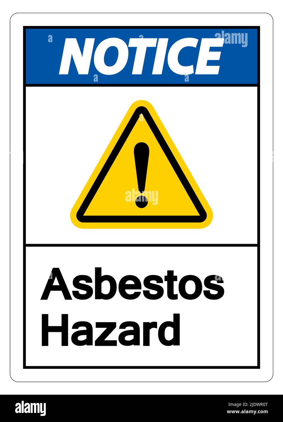Notice Asbestos Hazard Symbol Sign On White Background Stock Vector ...