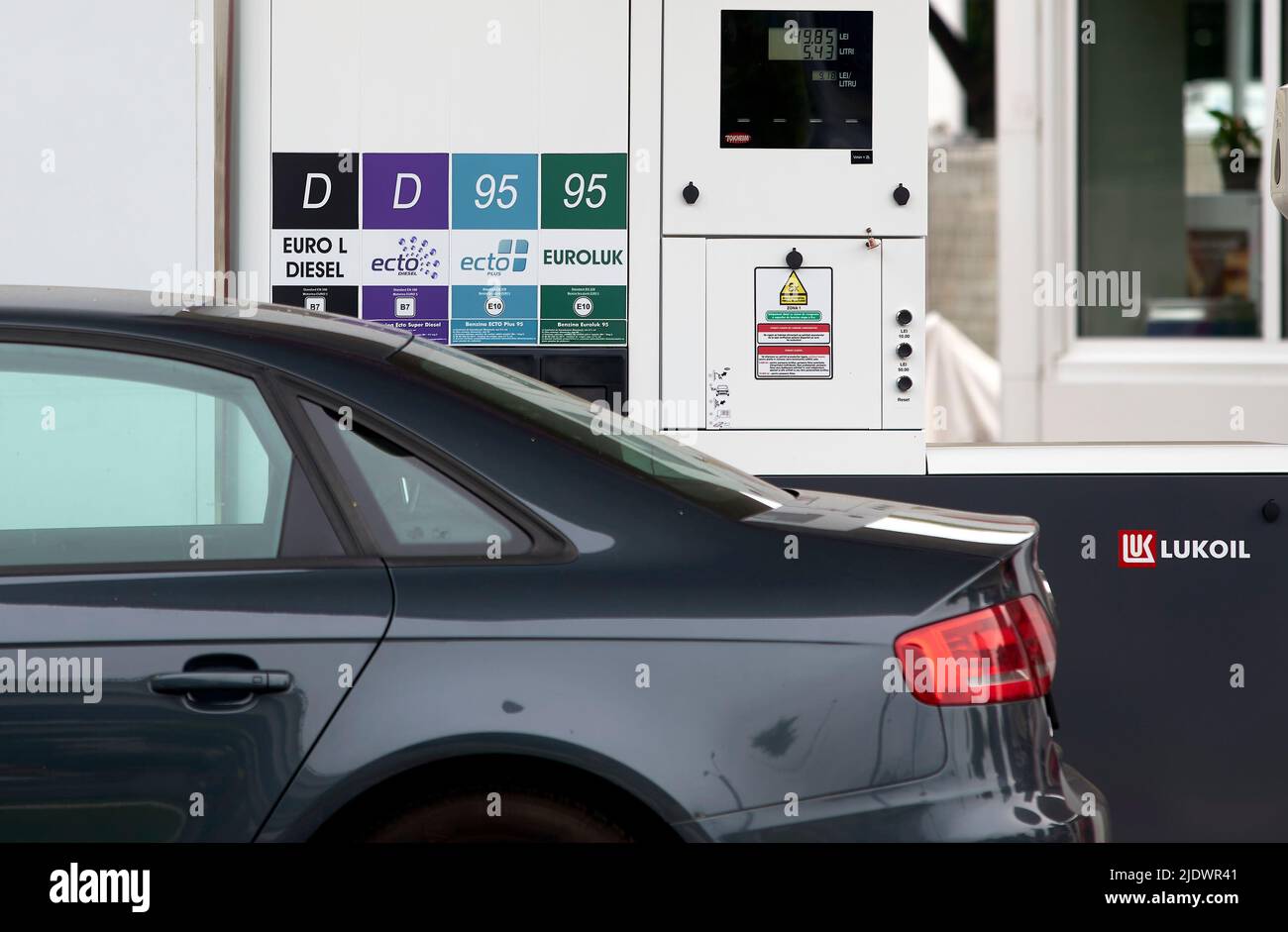 Bucharest, Romania - June 23, 2022: A Lukoil gas station is seen in ...