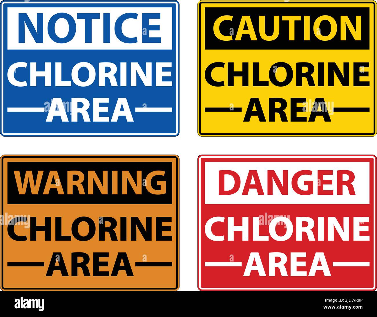 Caution Chlorine Area Sign On White Background Stock Vector Image & Art ...