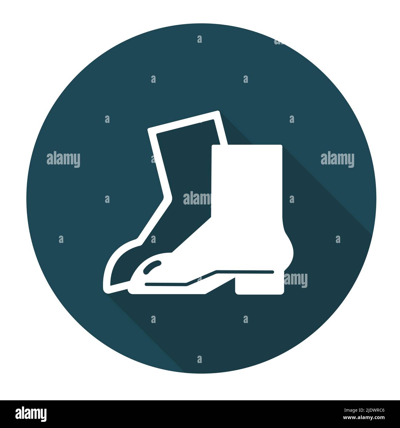 Symbol Wear Foot Protection sign on black background,Vector ...