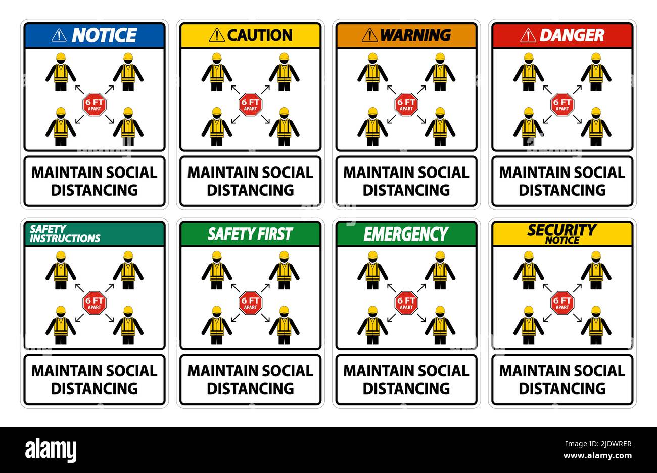 Maintain social distancing, stay 6ft apart sign,coronavirus COVID-19 ...