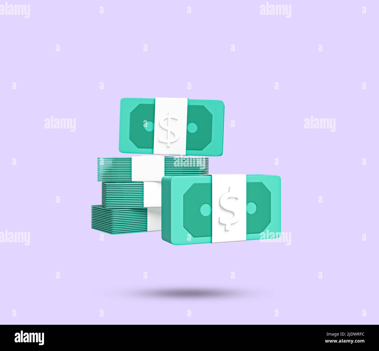 Money and cash bundle 3d icon. Dollar and bucks bundle stack symbol ...