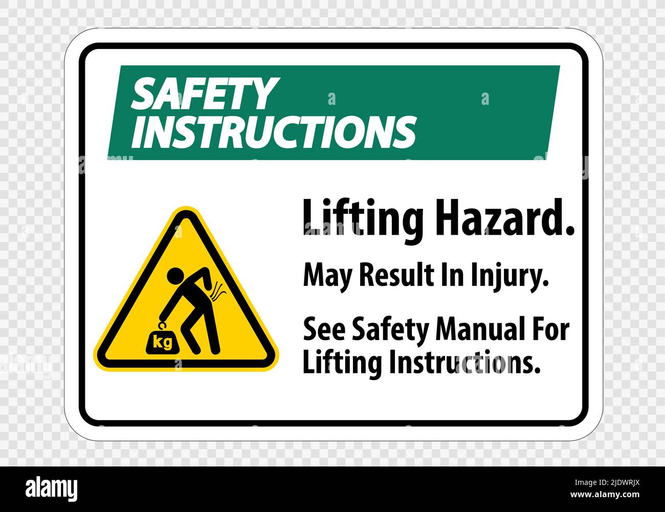 Lifting Hazard,May Result In Injury, See Safety Manual For Lifting ...