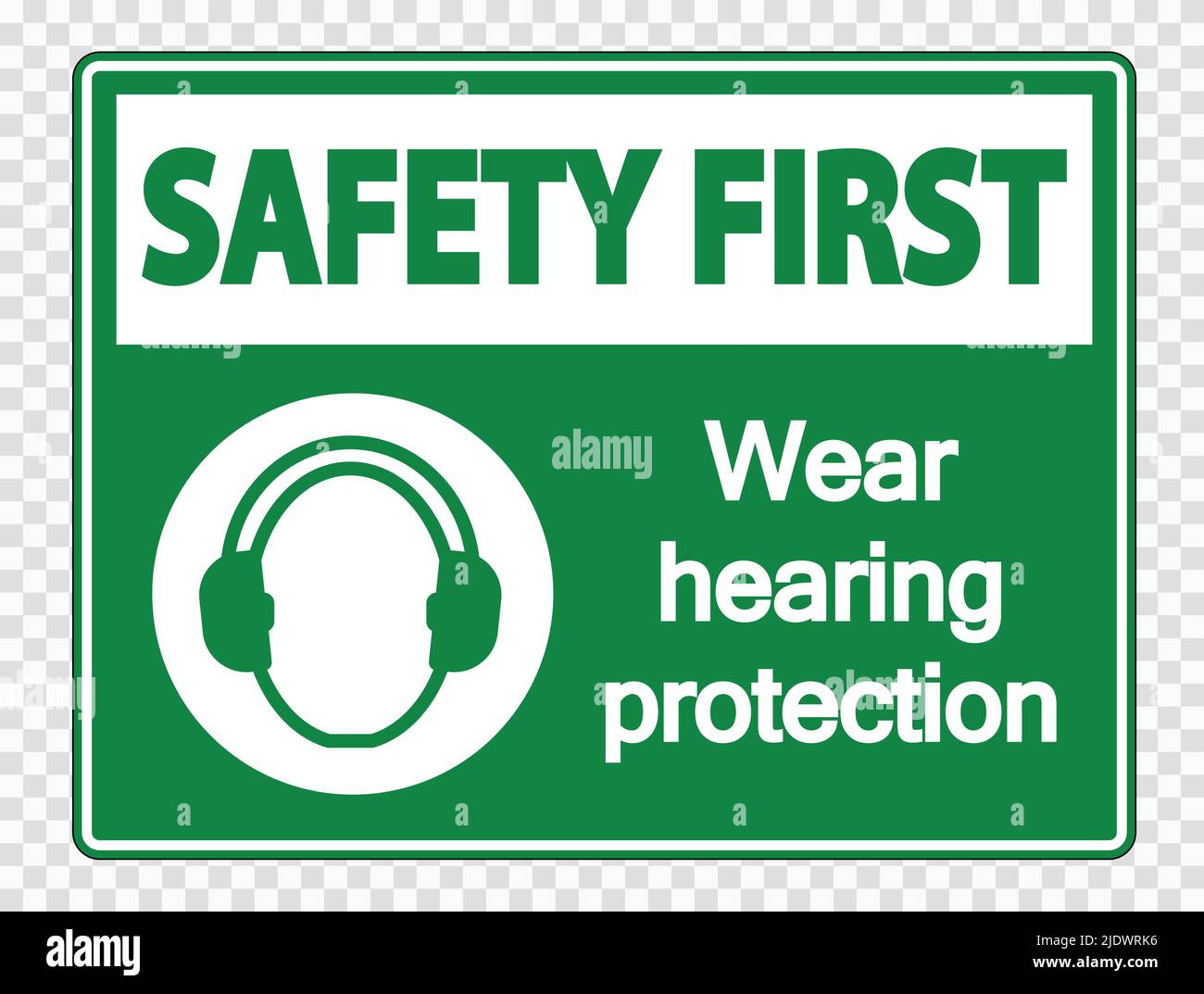 Safety first Wear hearing protection on transparent background,Vector ...