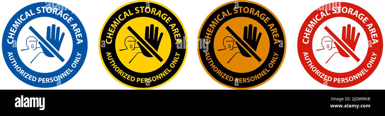 Chemical Storage Area Authorized Personnel Only Symbol Sign Stock ...