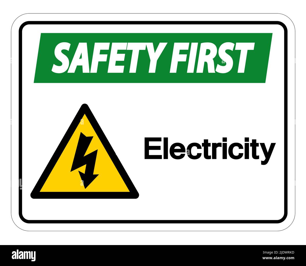 Safety first Electricity Symbol Sign Isolate On White Background,Vector ...