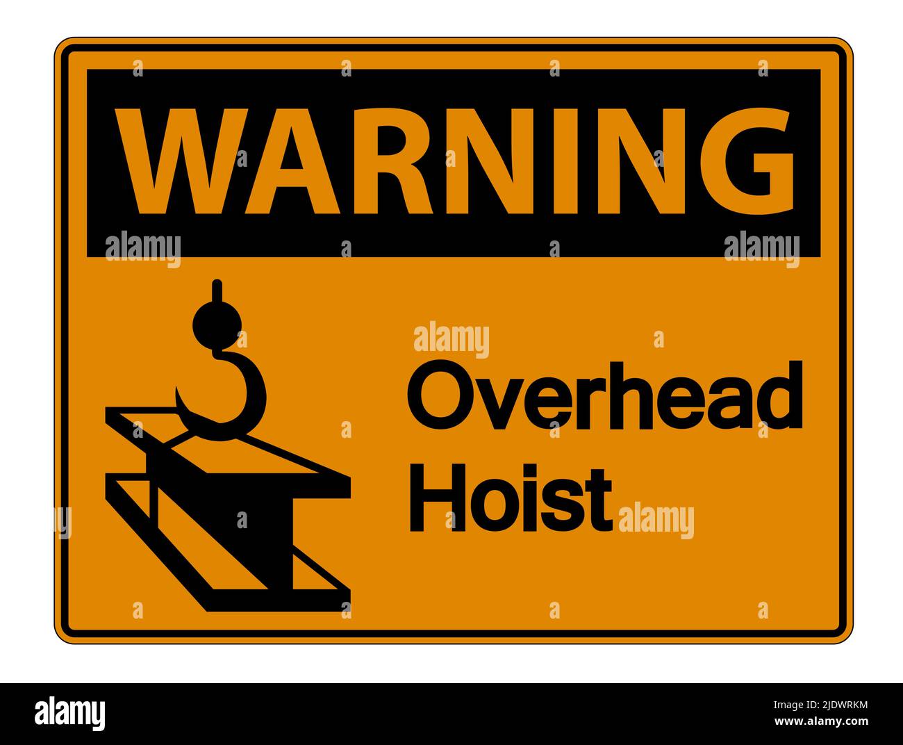 Warning Overhead Hoist Symbol Sign Isolate On White Background,Vector ...