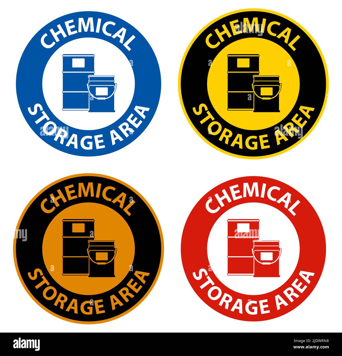 Caution Chemical Storage Symbol Sign On White Background Stock Vector ...