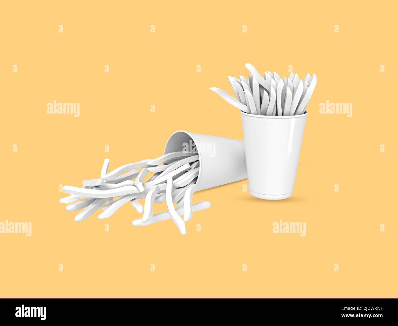 Popcorn box mockup. Blank bucket for popcorn, chicken wings or legs red ...