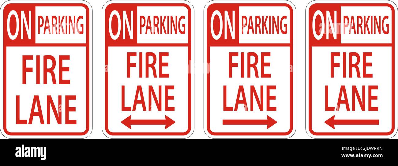 No Parking Fire Lane Sign On White Background Stock Vector Image & Art ...