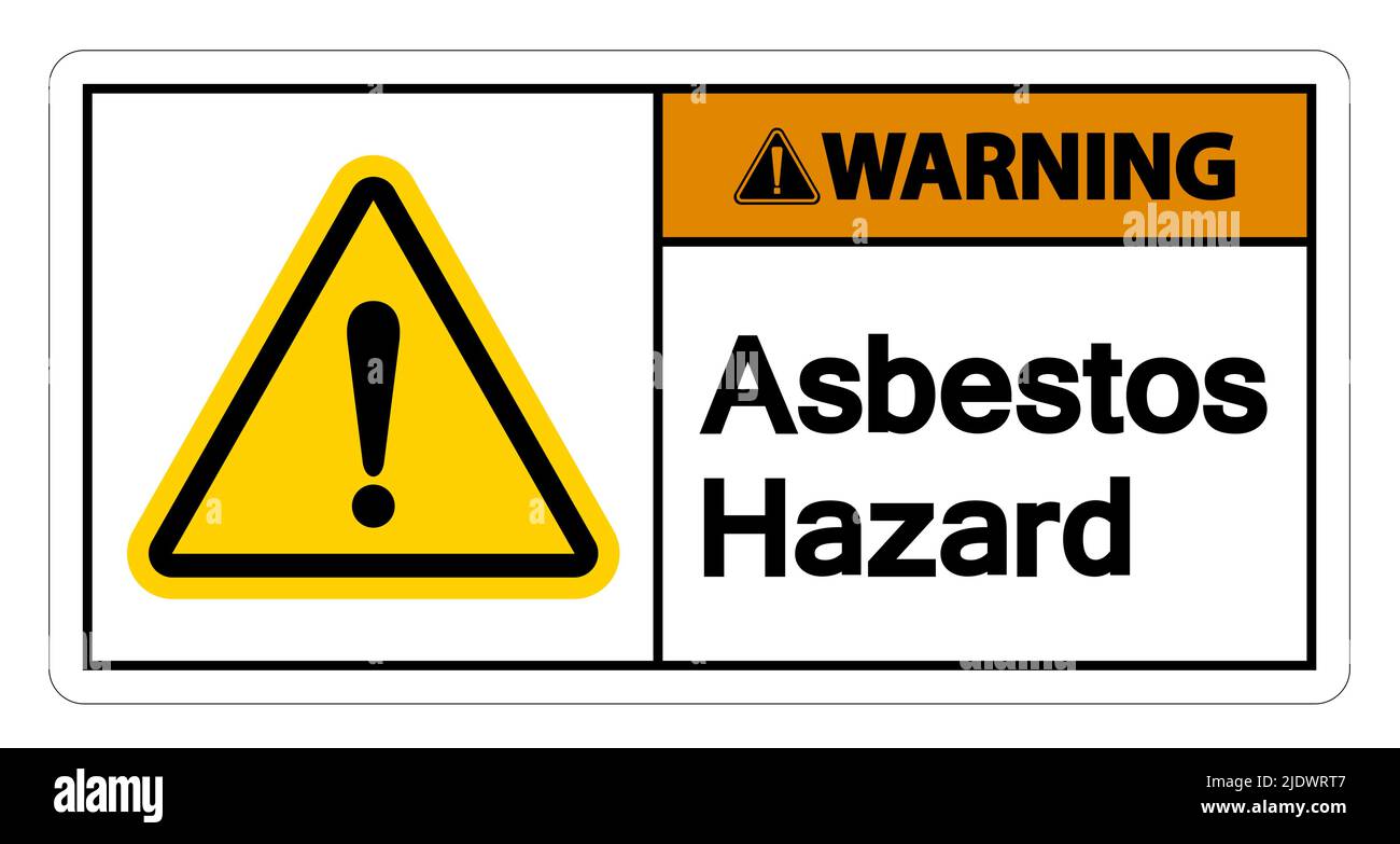 Warning Asbestos Hazard Symbol Sign On White Background Stock Vector ...