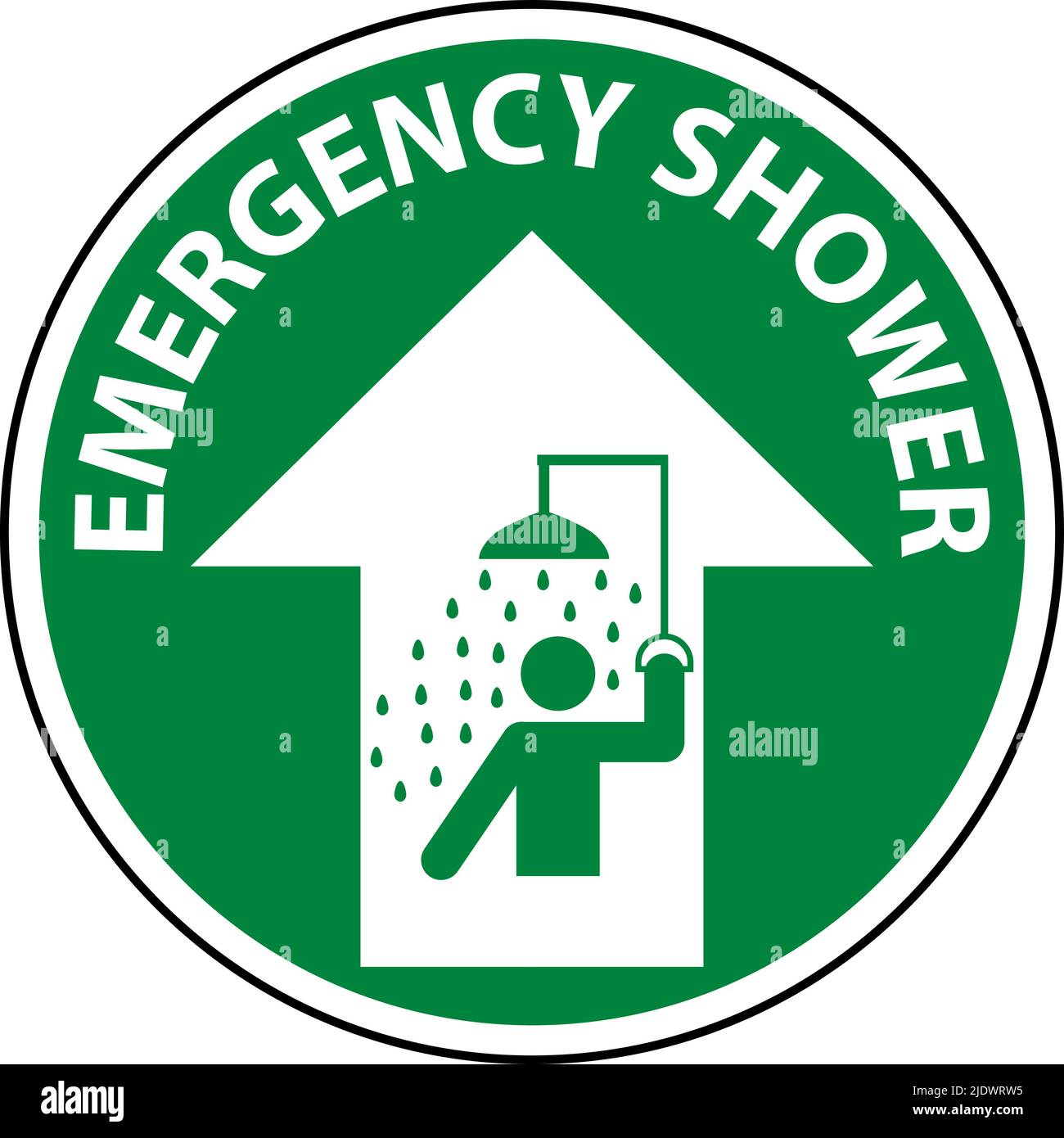 Emergency Shower Floor Sign On White Background Stock Vector Image ...