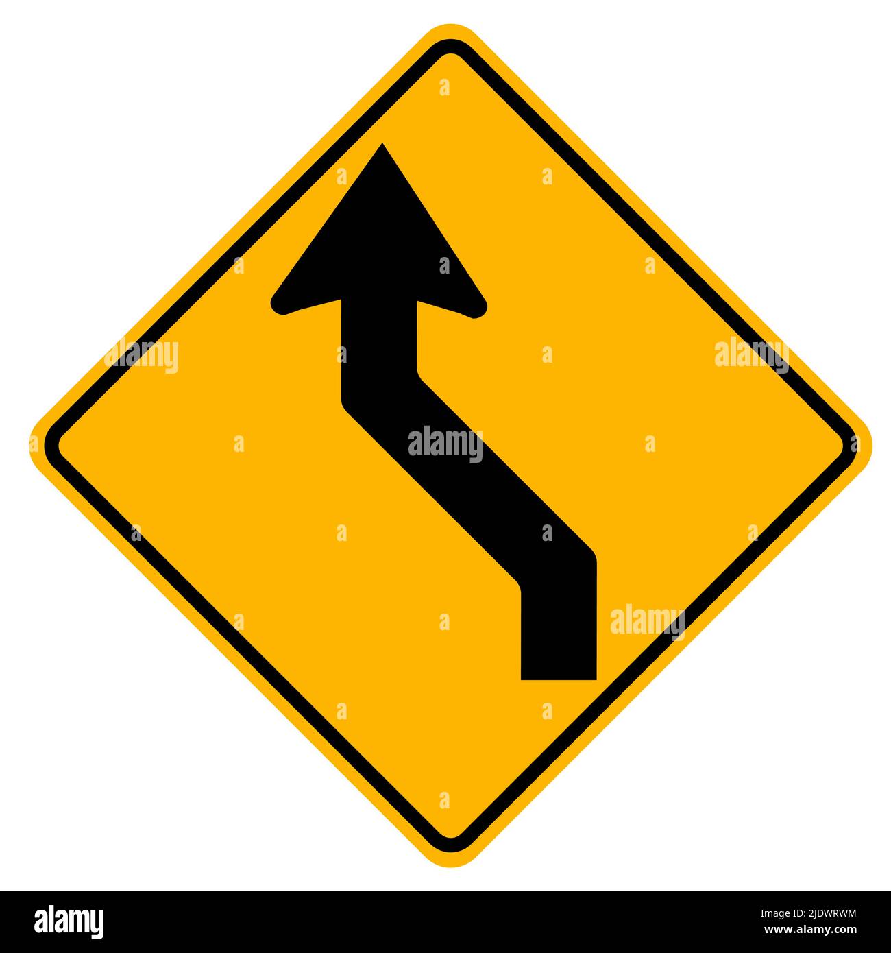 Warning signs double curve hi-res stock photography and images - Alamy