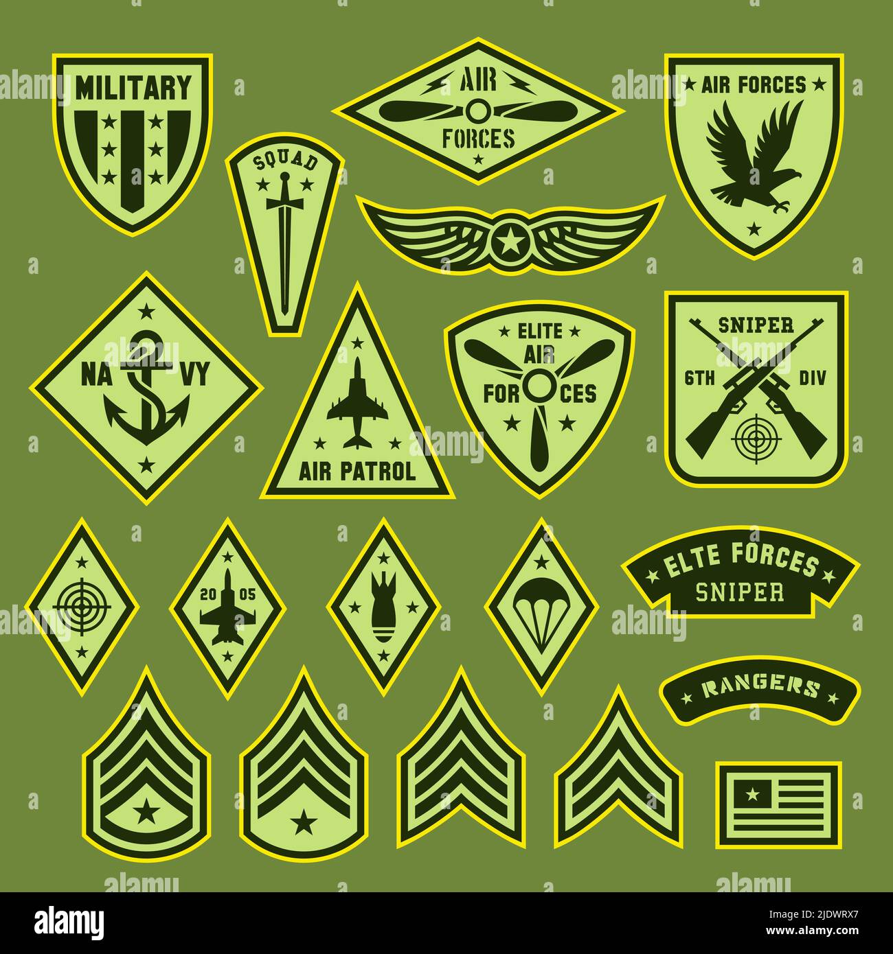 Military army badges. Air force logo and patch for uniform, soldier ...