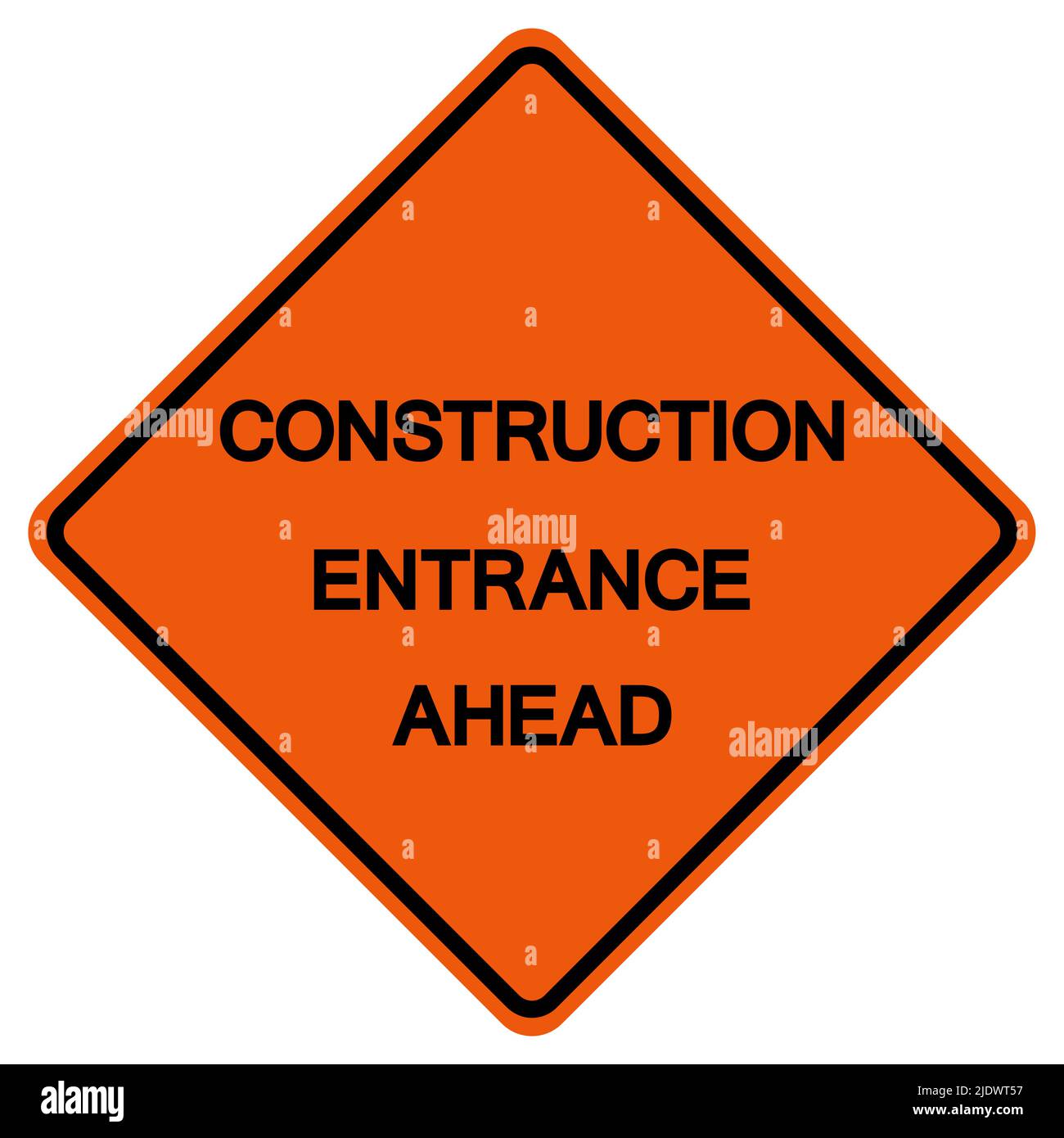 Construction Entrance Ahead Traffic Road Symbol Sign Isolate on White ...