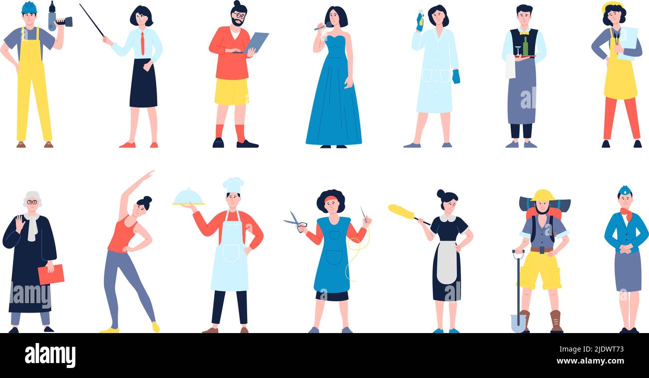 Different workers group. Variety occupations, worker teamwork flat ... Different workers group. Variety occupations, worker teamwork flat ...