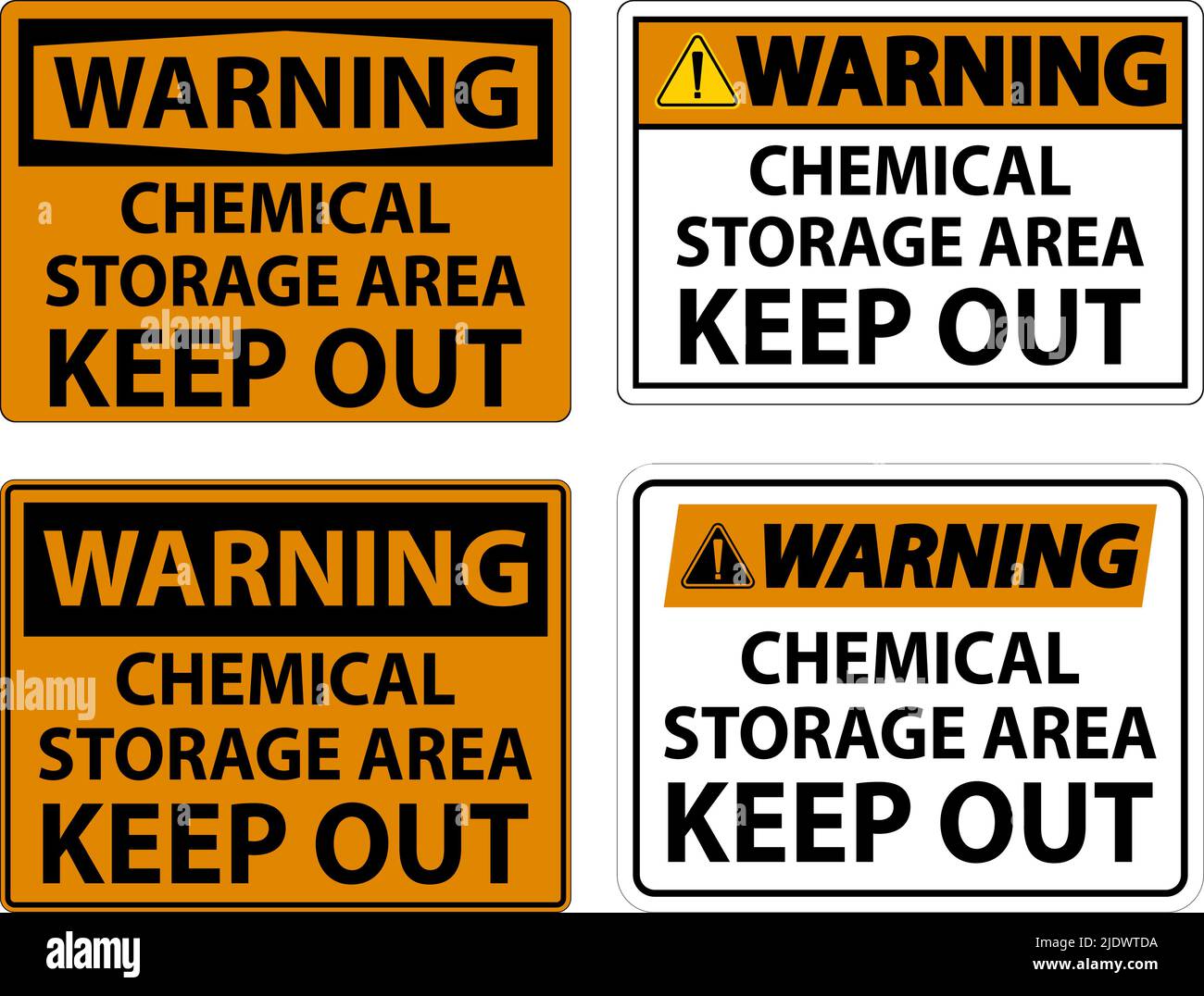 Warning Label Chemical Storage Area Keep Out Sign Stock Vector Image ...