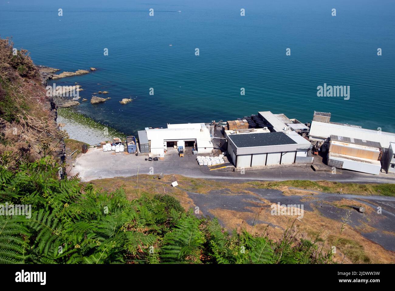 The Fish Factory processing plant in New Quay high view looking down on ...