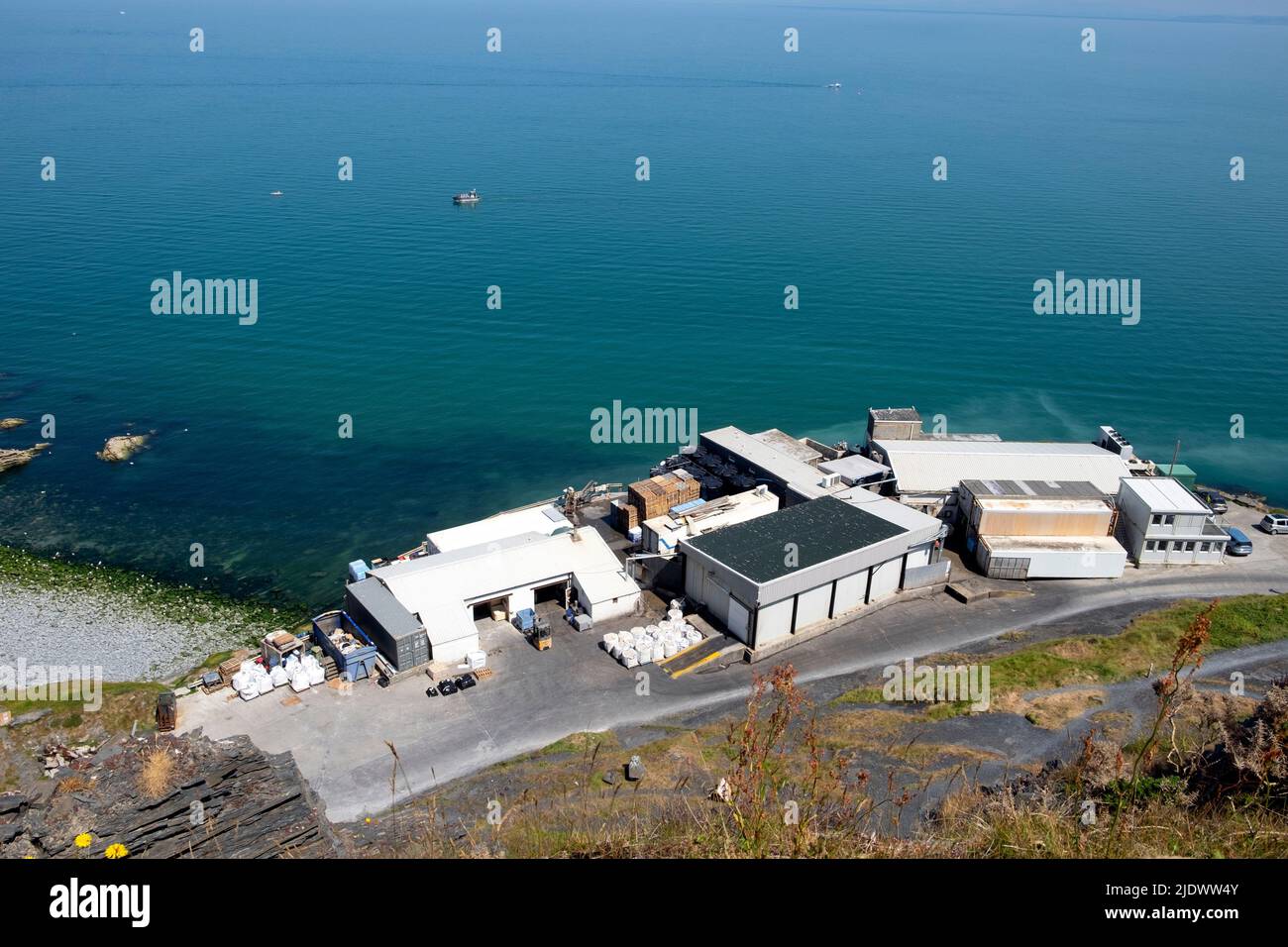 The Fish Factory processing plant in New Quay high view looking down on ...