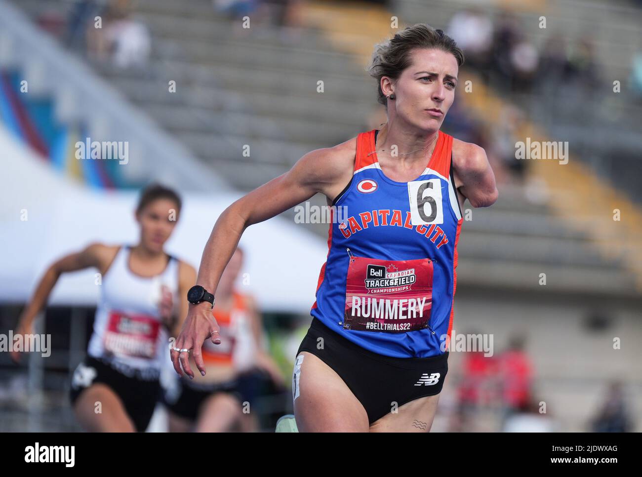 Amanda Rummery, of Sherwood Park, Alta., competes in the women's 400 ...