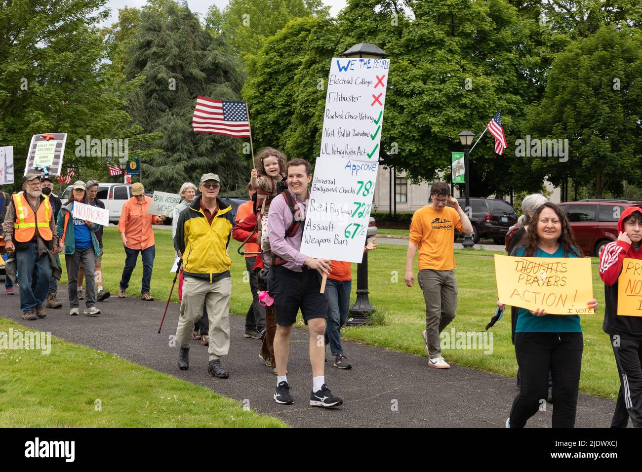 Olimpia, Washington, USA, June 11, 2022, March for our lives for gun ...