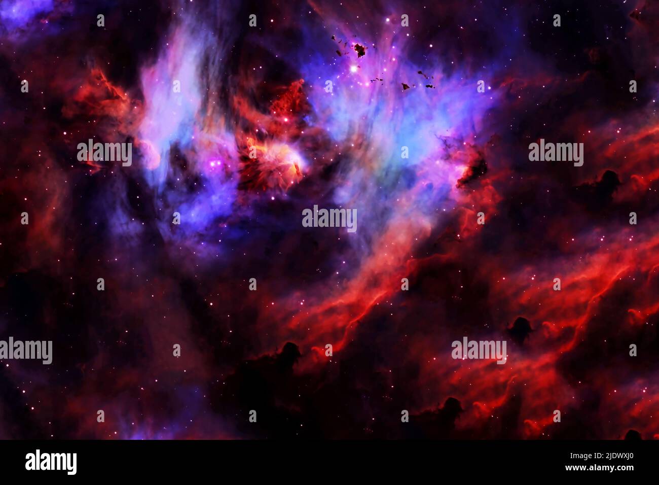 Red And Blue Nebula
