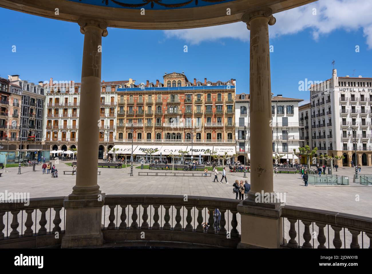 Pamplona, Spain - May 6th 2022 - Exterior of the Iruna Cafe restaurant ...