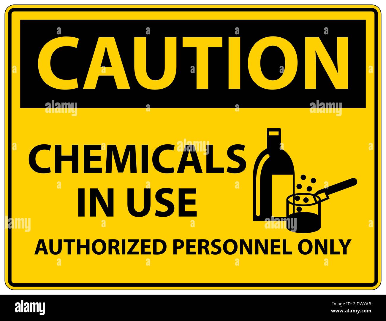 Caution Chemicals In Use Symbol Sign On White Background Stock Vector ...