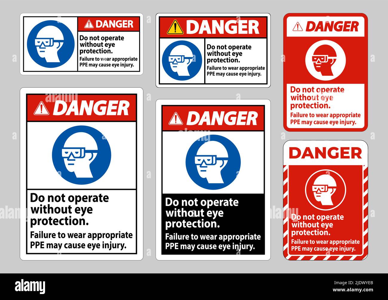 Danger Sign Do Not Enter Without Wearing Eye Protection,Vision Damage ...