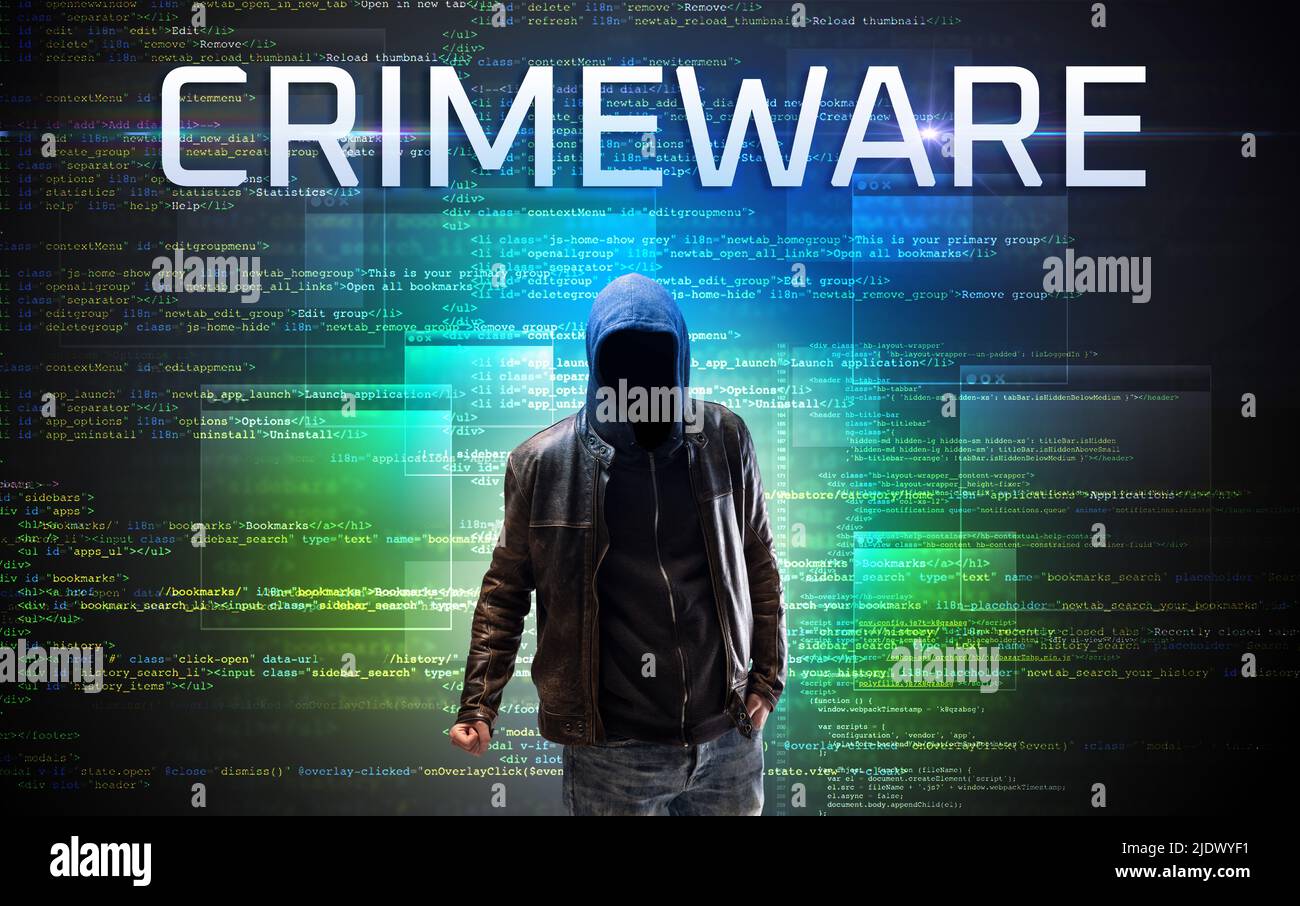 Faceless hacker on code background Stock Photo - Alamy