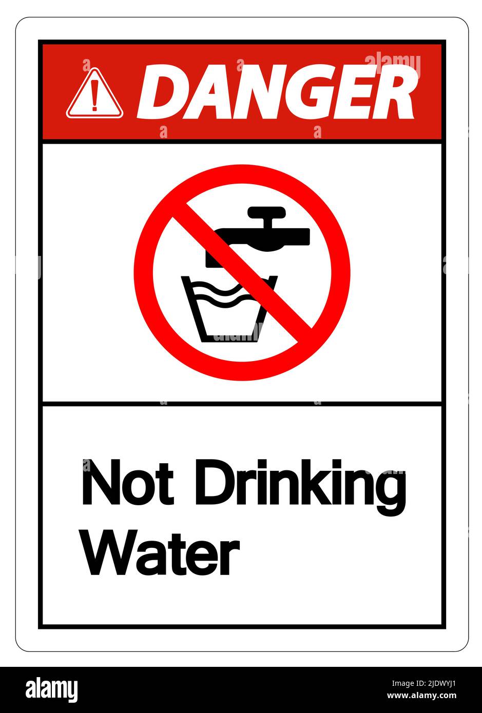 Caution Not Drinking Water Sign Stock Vector Image & Art - Alamy